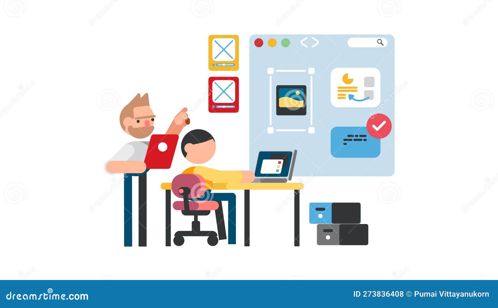 Help Guide the Design by the Supervisor Stock Vector - Illustration of ...