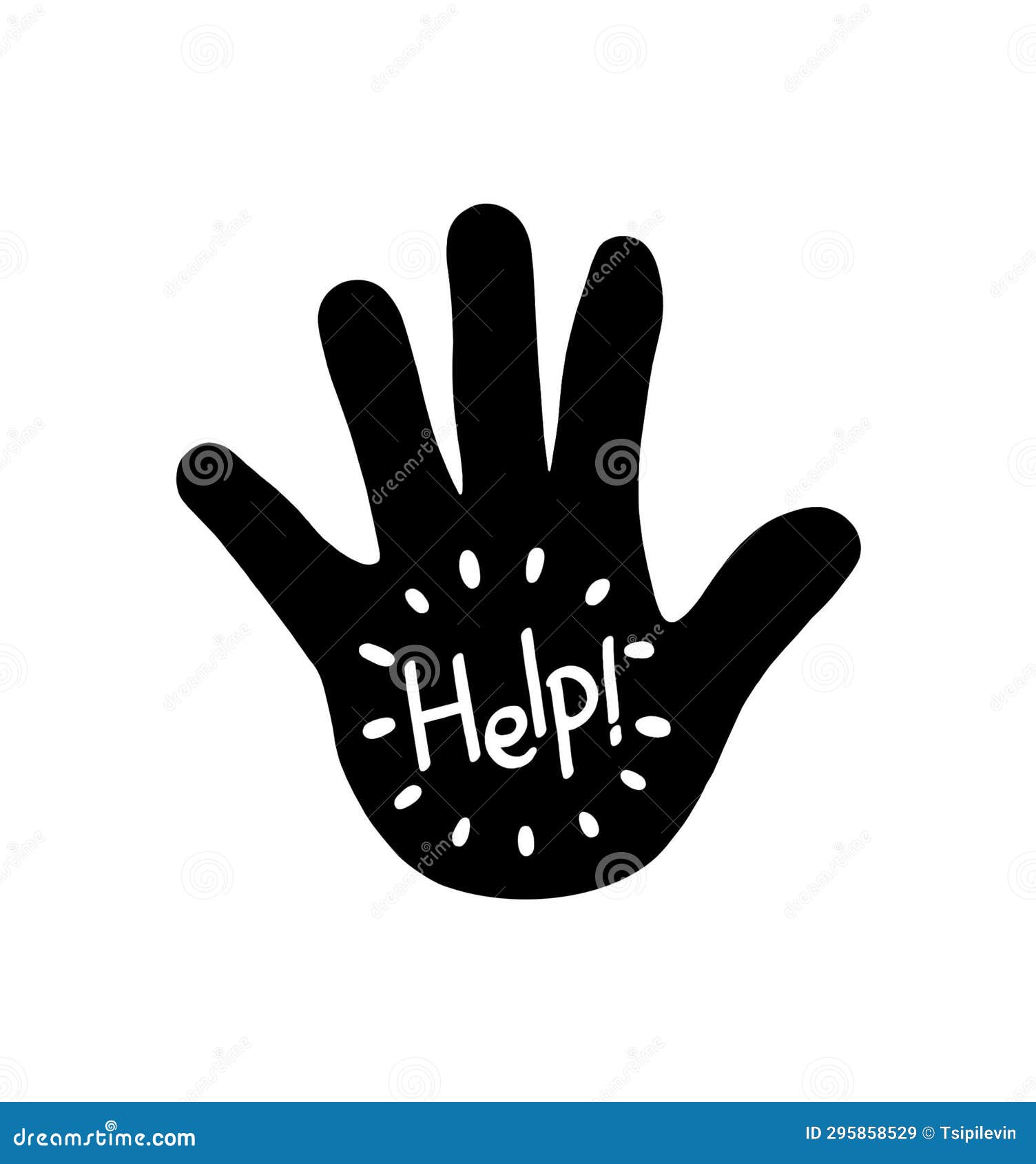 Help Lettering On Hand Silhouette Illustration | CartoonDealer.com ...