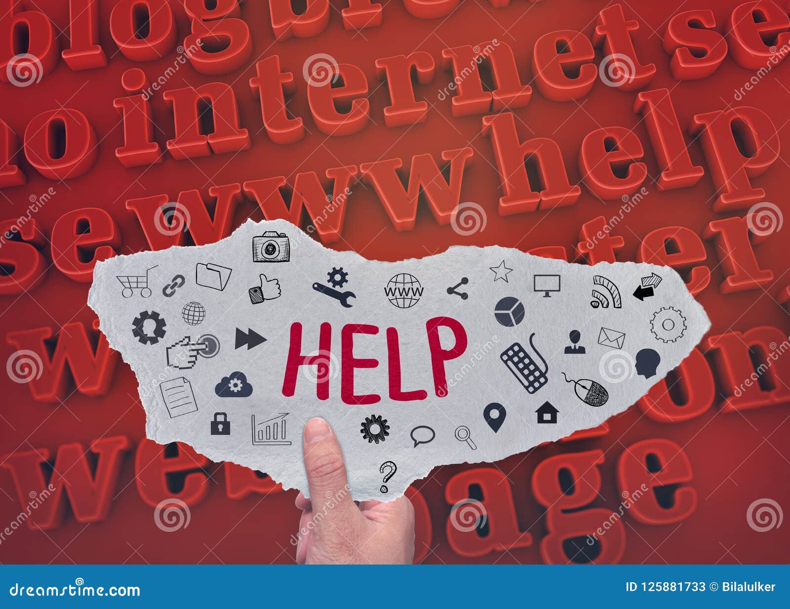 HELP, Hands Holding Blank Paper Stock Image - Image of graphics ...