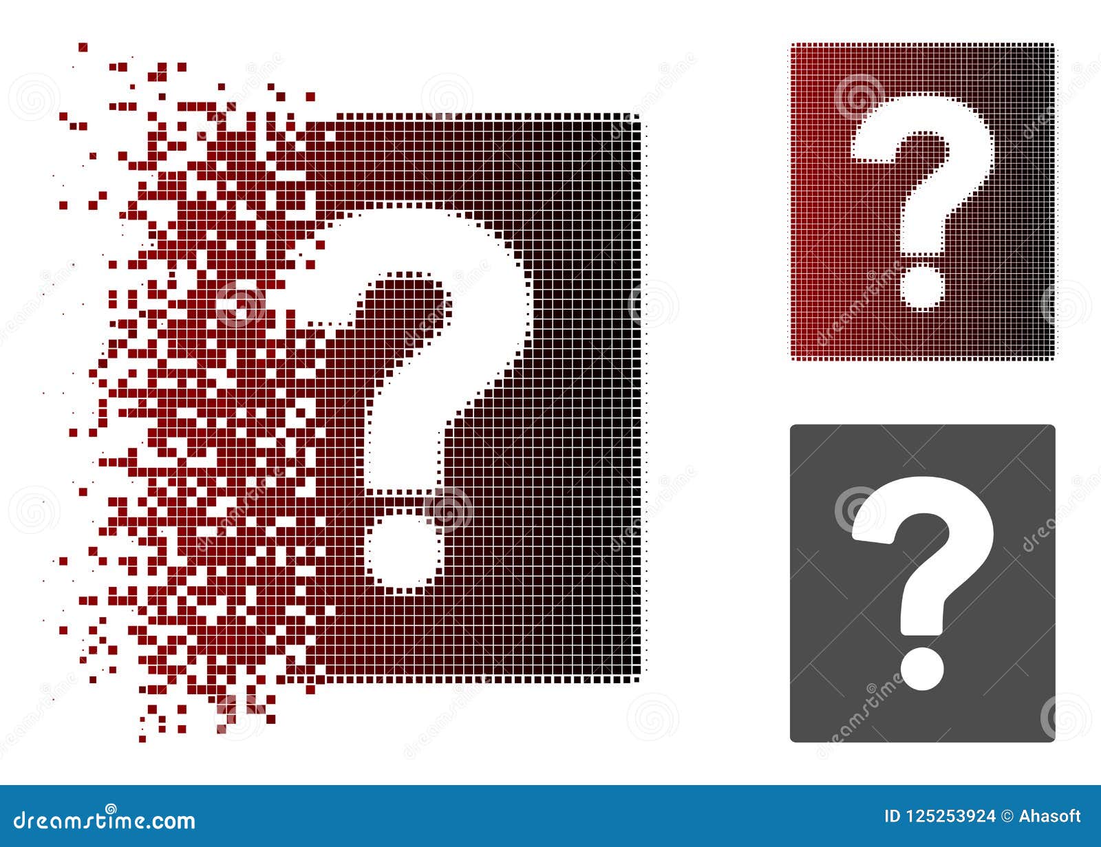 Dissolving Pixel Halftone Help Icon Stock Vector - Illustration of ...