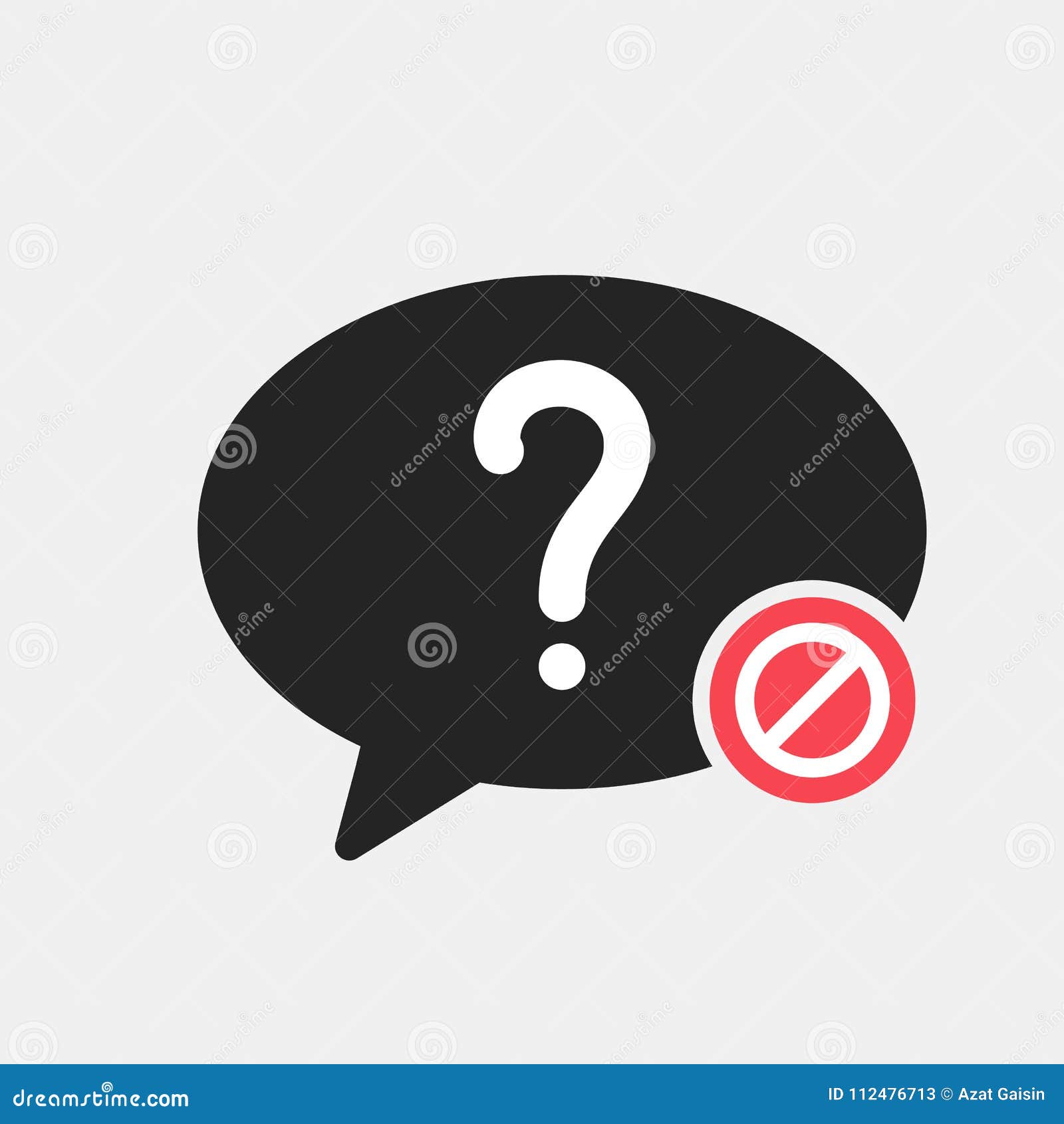 Help Icon with Not Allowed Sign. Help Icon and Block, Forbidden ...