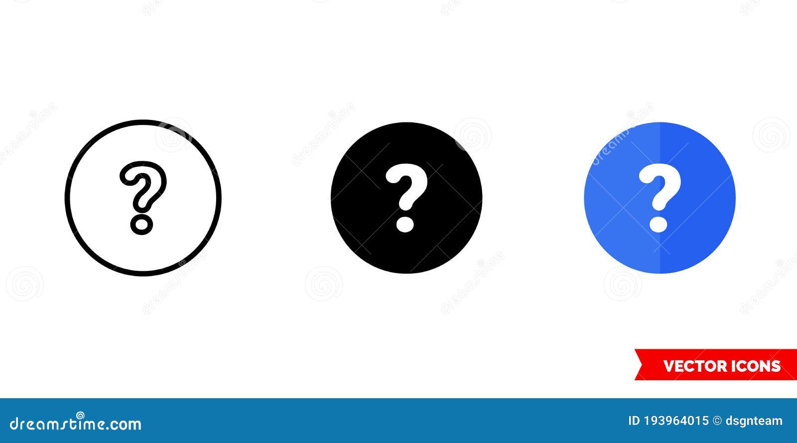 Help Icon of 3 Types Color, Black and White, Outline. Isolated Vector ...