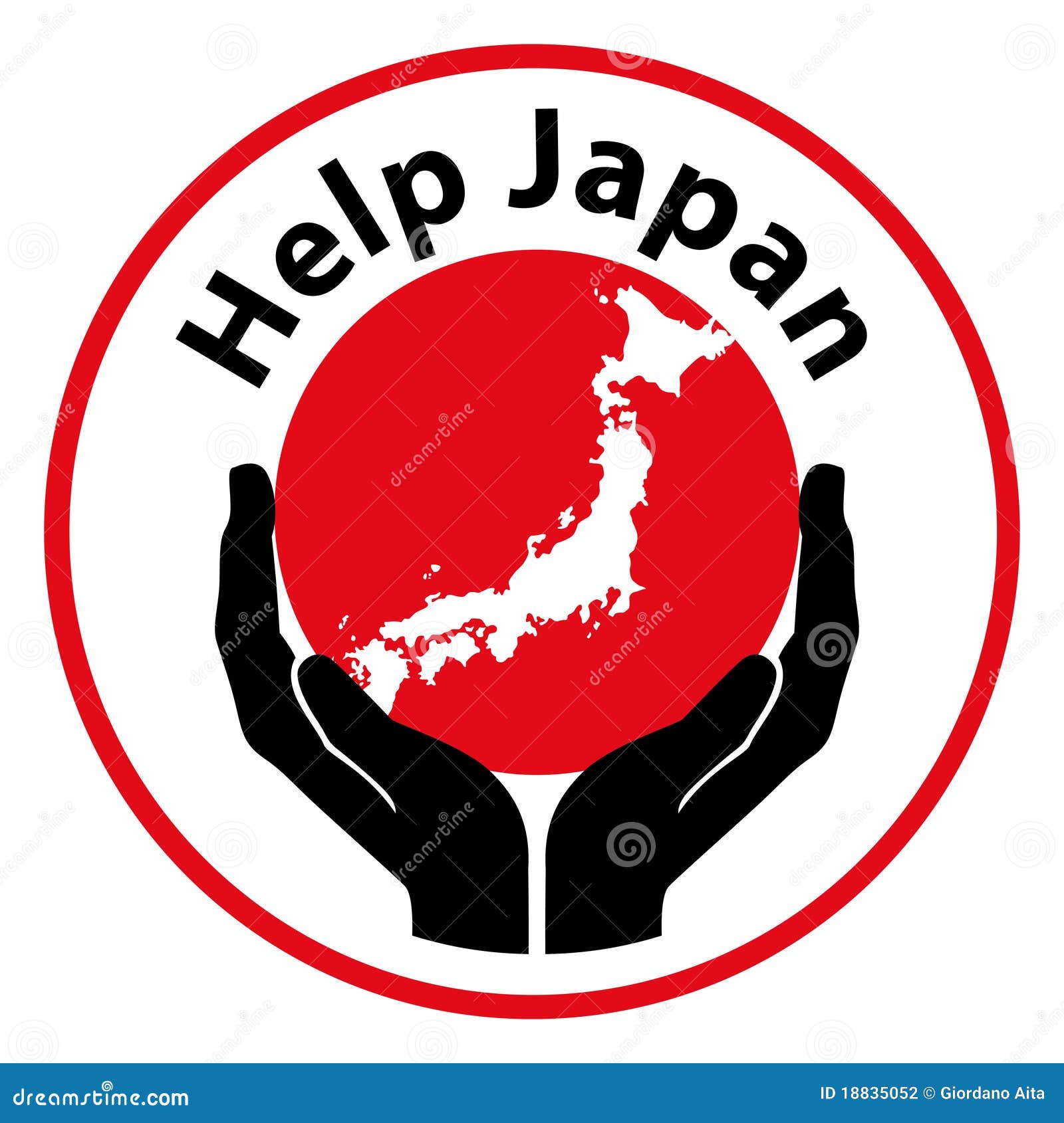 Help Japan stock vector. Illustration of icon, donate - 18835052