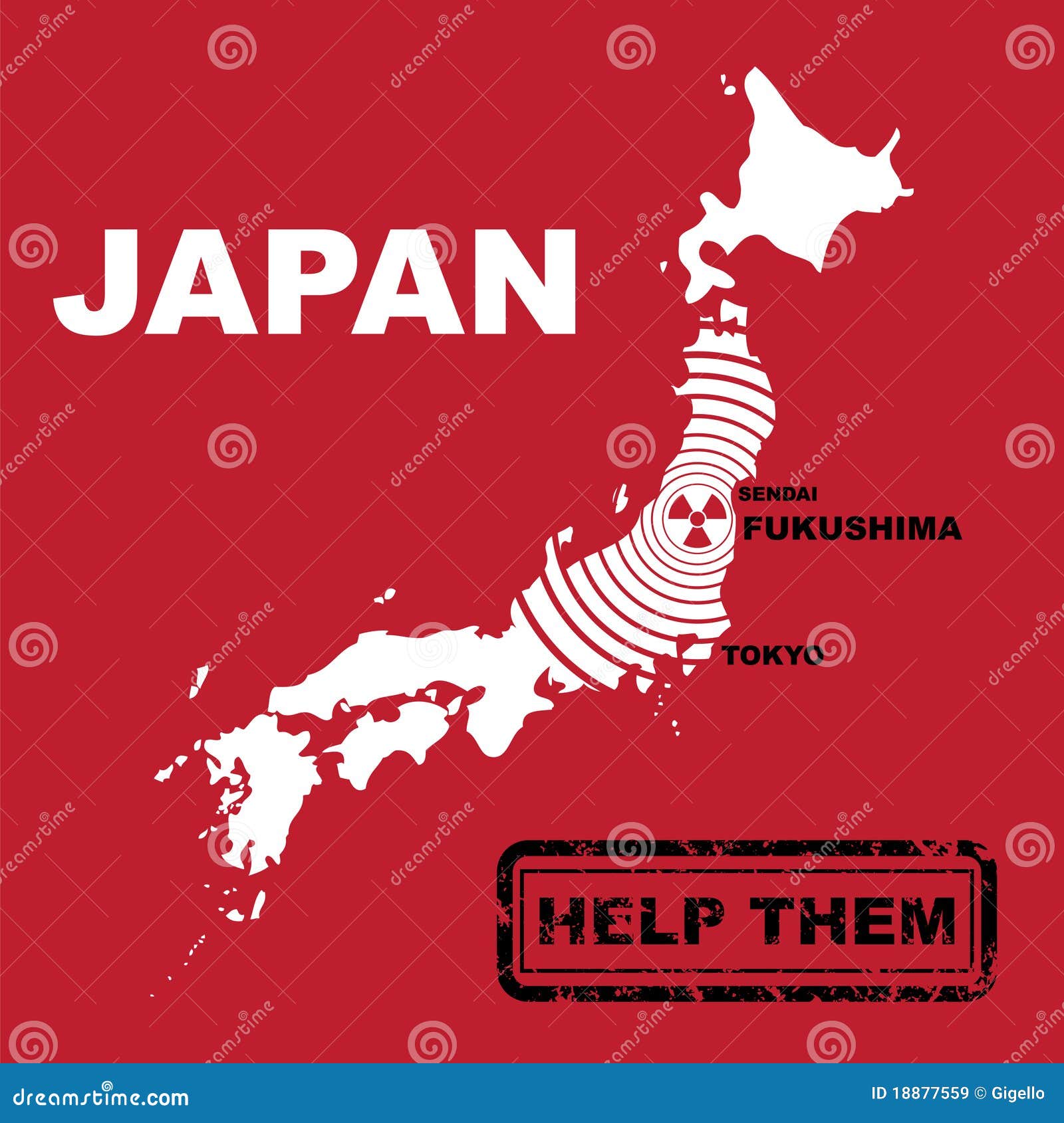 Help Japan stock vector. Illustration of isolated, grunge - 18877559