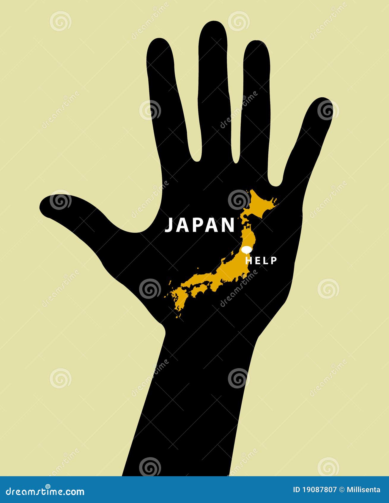 Help Japan stock vector. Illustration of ocean, ruined - 19087807