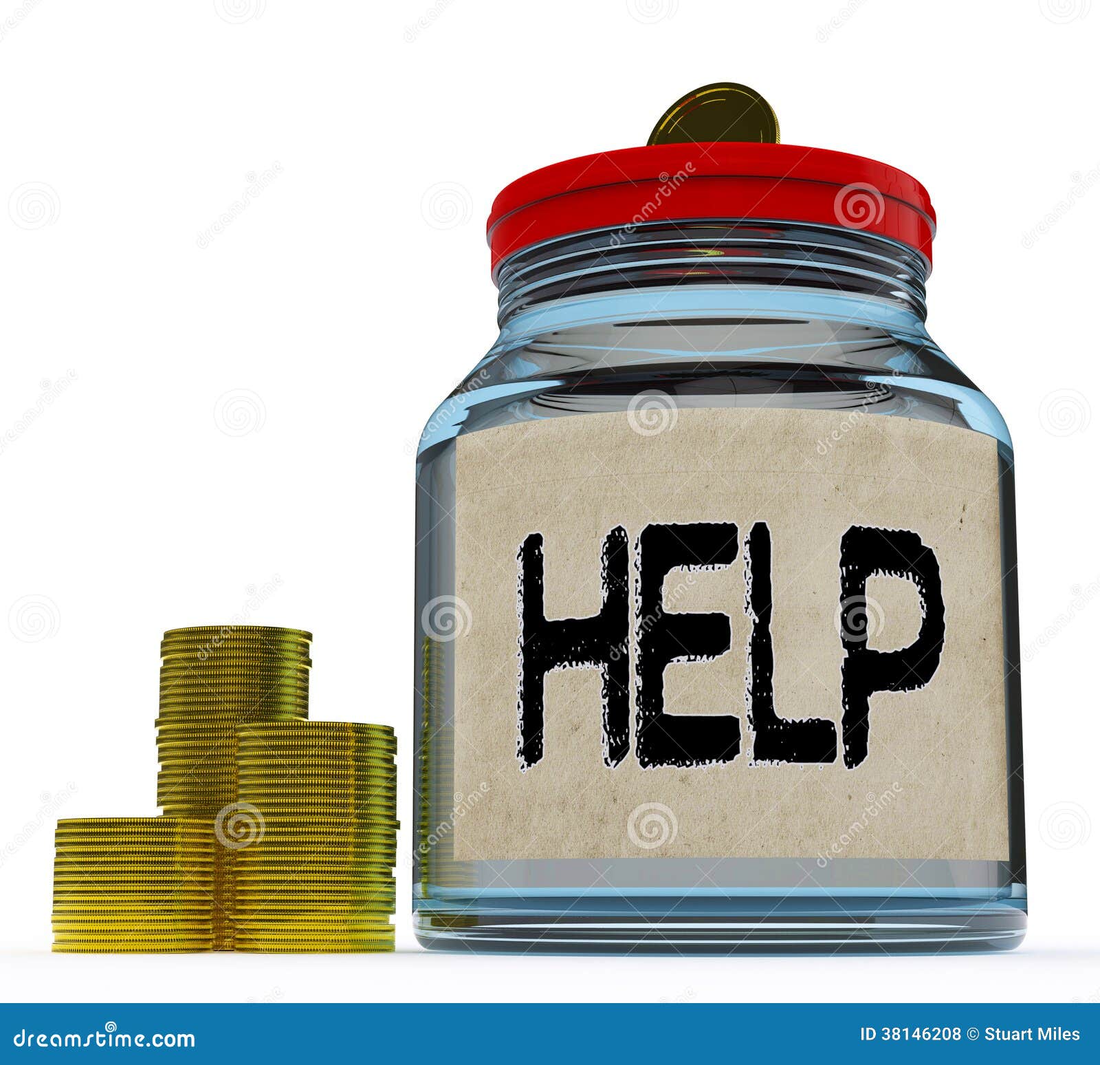 Help Jar Shows Monetary Support or Contribution Stock Illustration ...