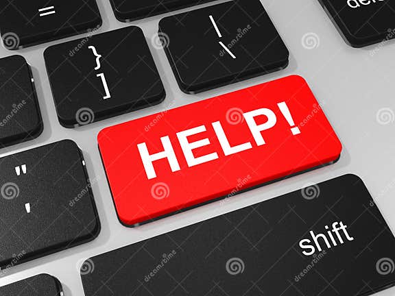 HELP Key on Keyboard of Laptop Computer. Stock Illustration ...