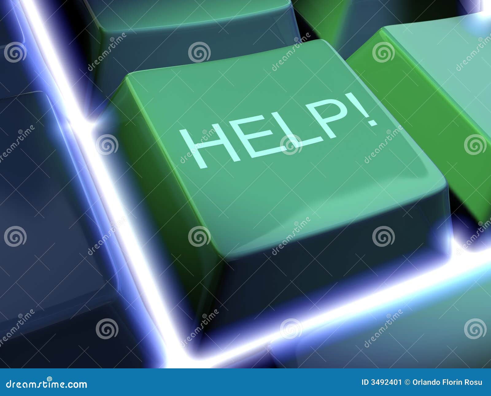 Help keyboard stock illustration. Illustration of device - 3492401