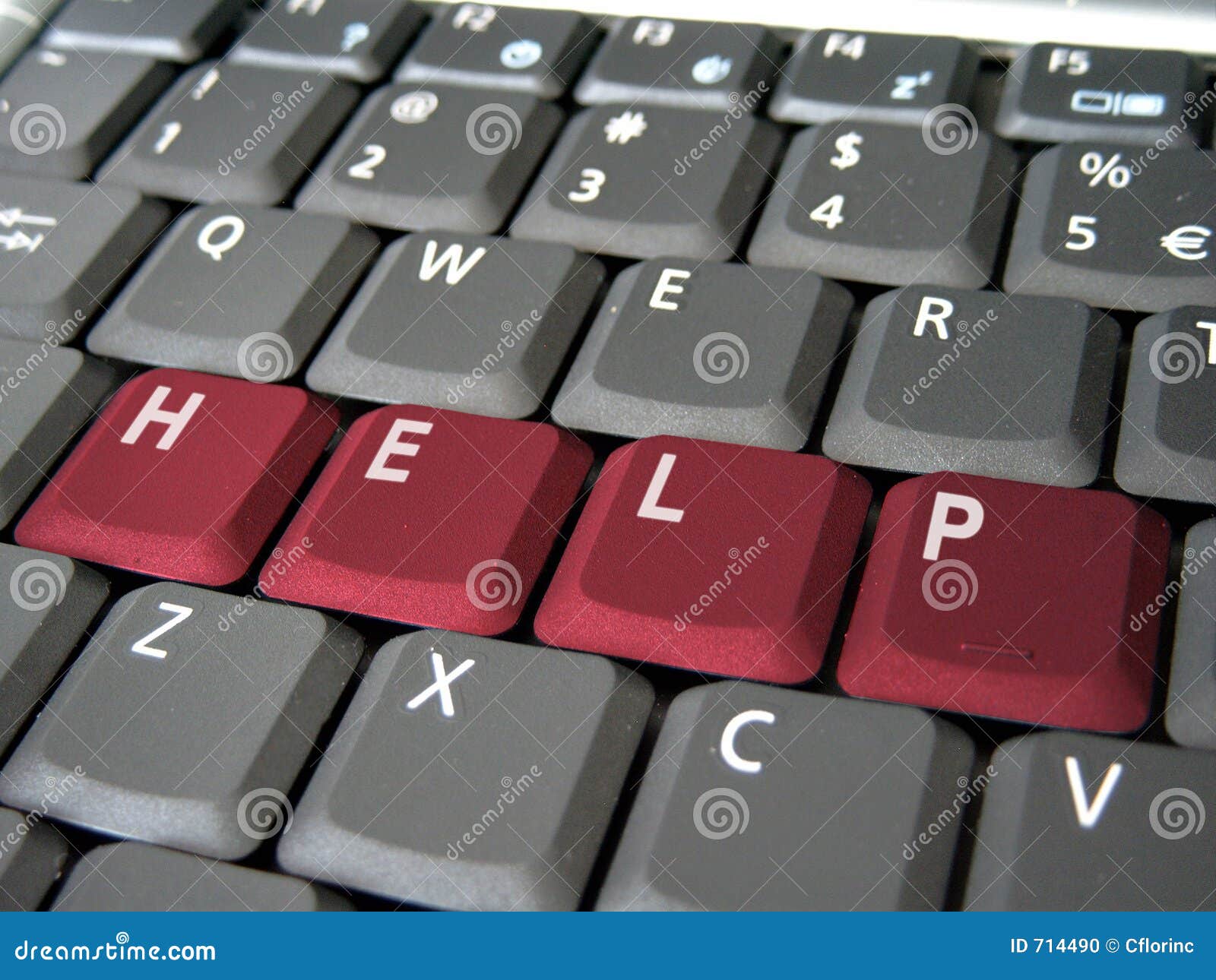 Help on a keyboard stock photo. Image of support, attention - 714490