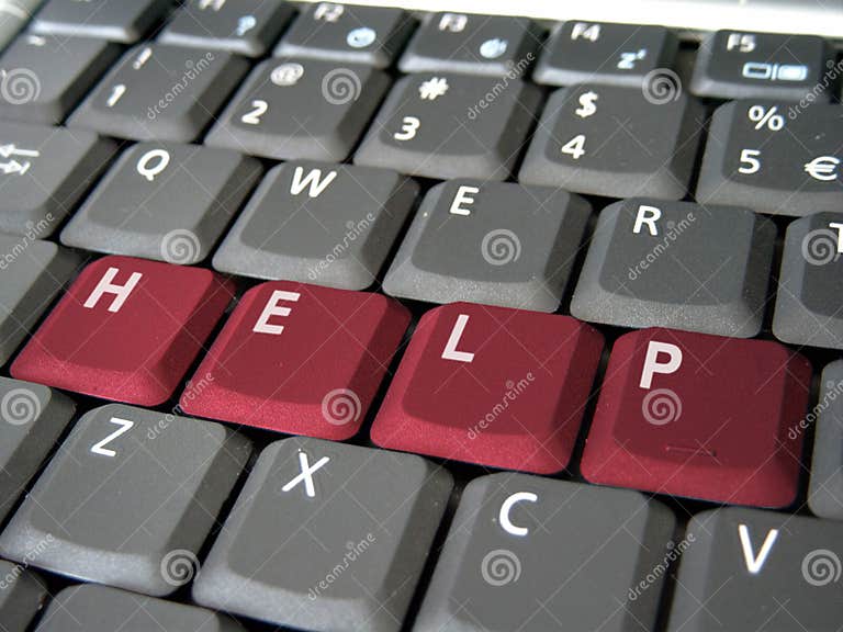 Help on a keyboard stock photo. Image of support, attention - 714490