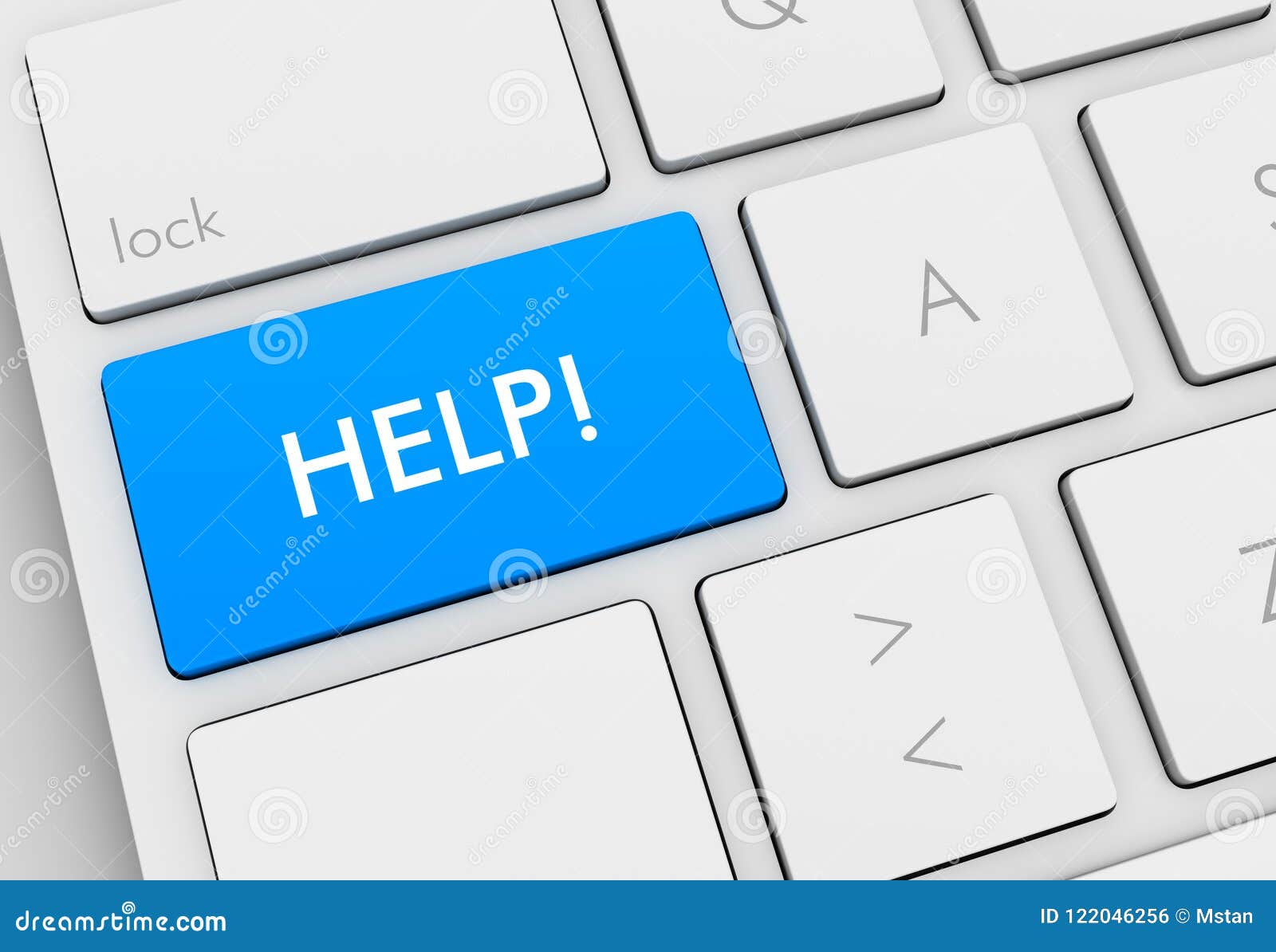 Help Keyboard Concept Illustration Stock Illustration - Illustration of ...