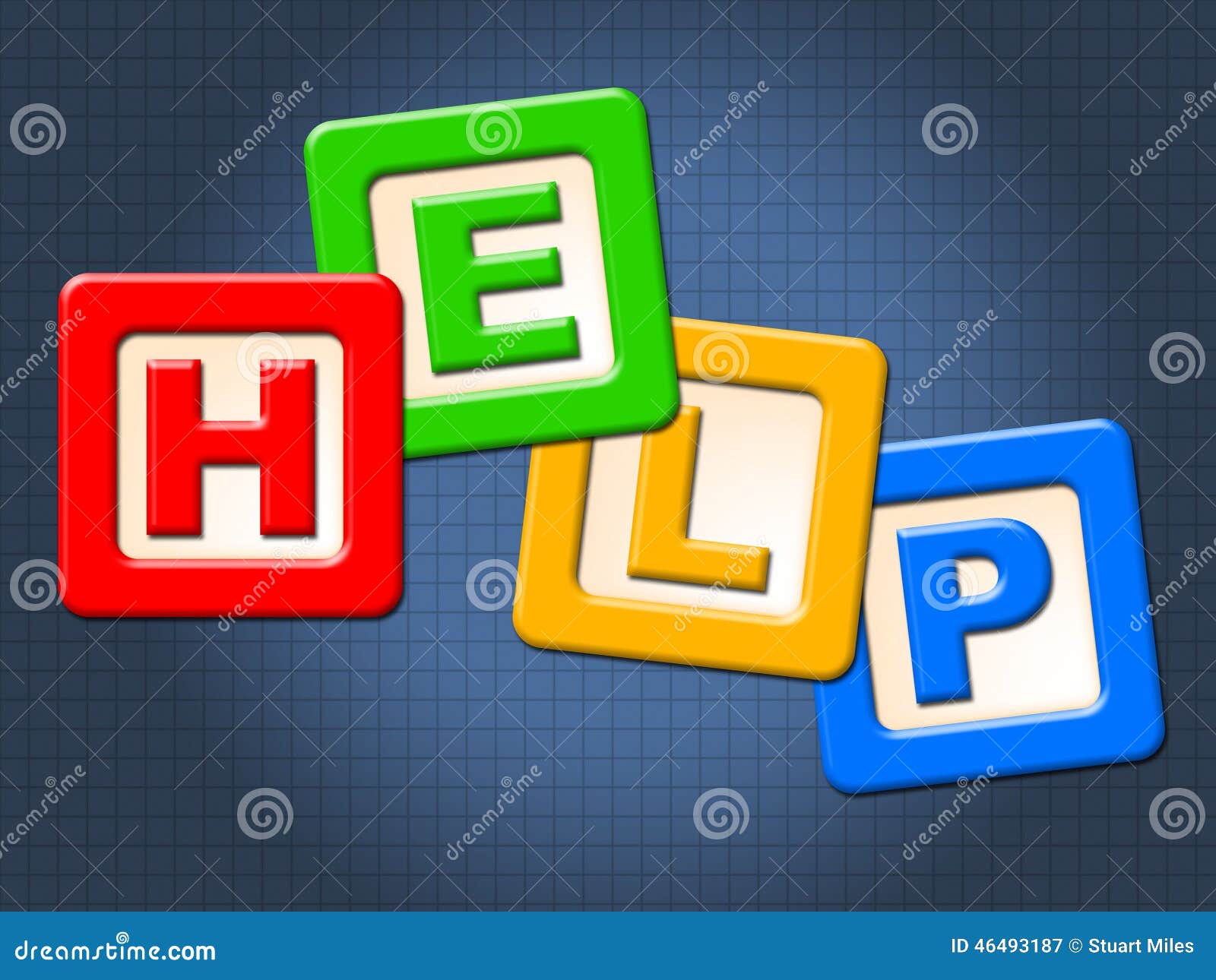 Help Kids Blocks Shows Information Youngsters and Question Stock ...
