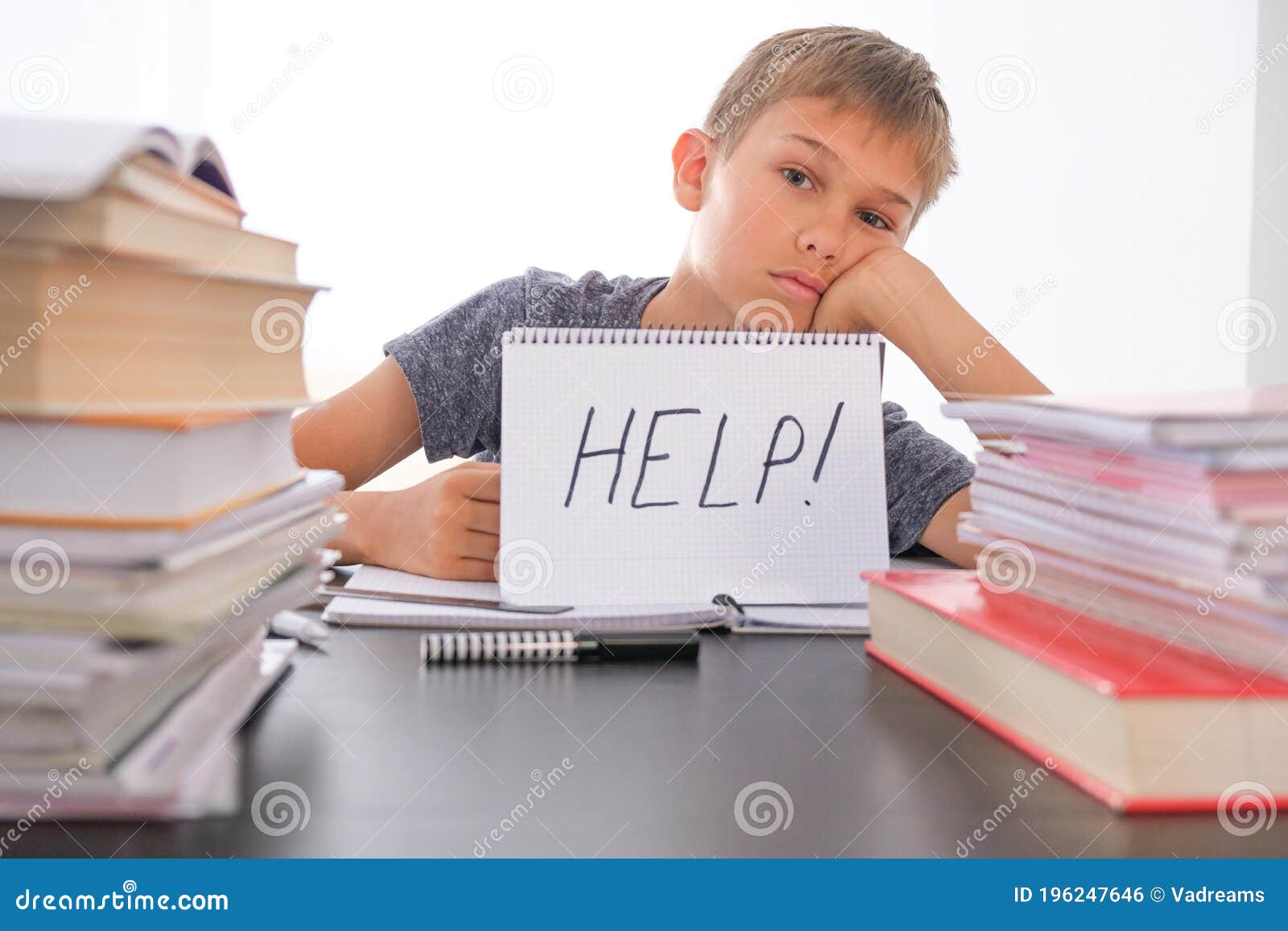 Learning Difficulties, School, Quarantine Education Concept. Tired ...