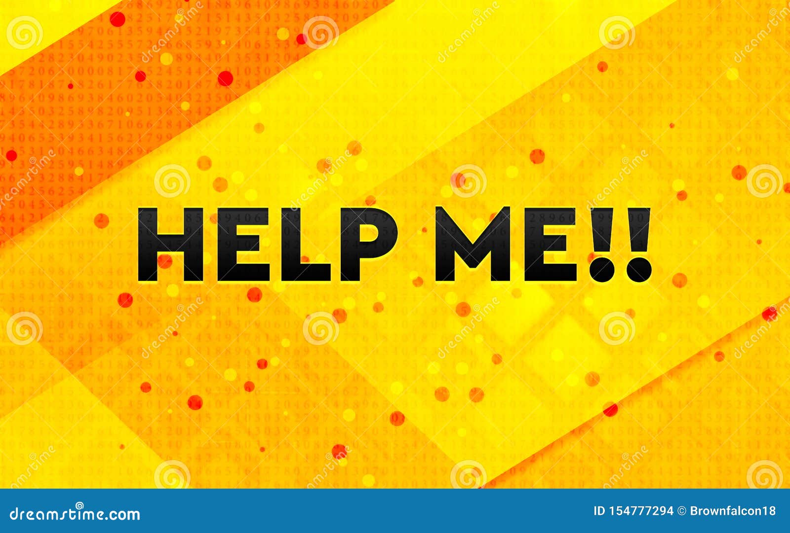 Help Me!! Abstract Digital Banner Yellow Background Stock Illustration ...