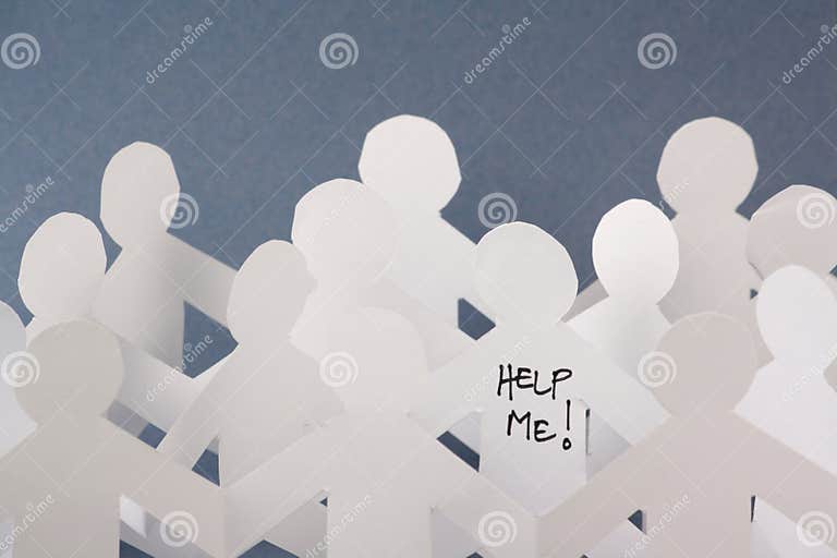 Help Me Paper People stock image. Image of salvation - 25064951