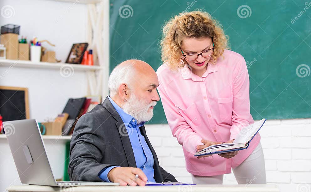 Help Me Please. Student Asking Teacher about Task. Educator and Pupil ...