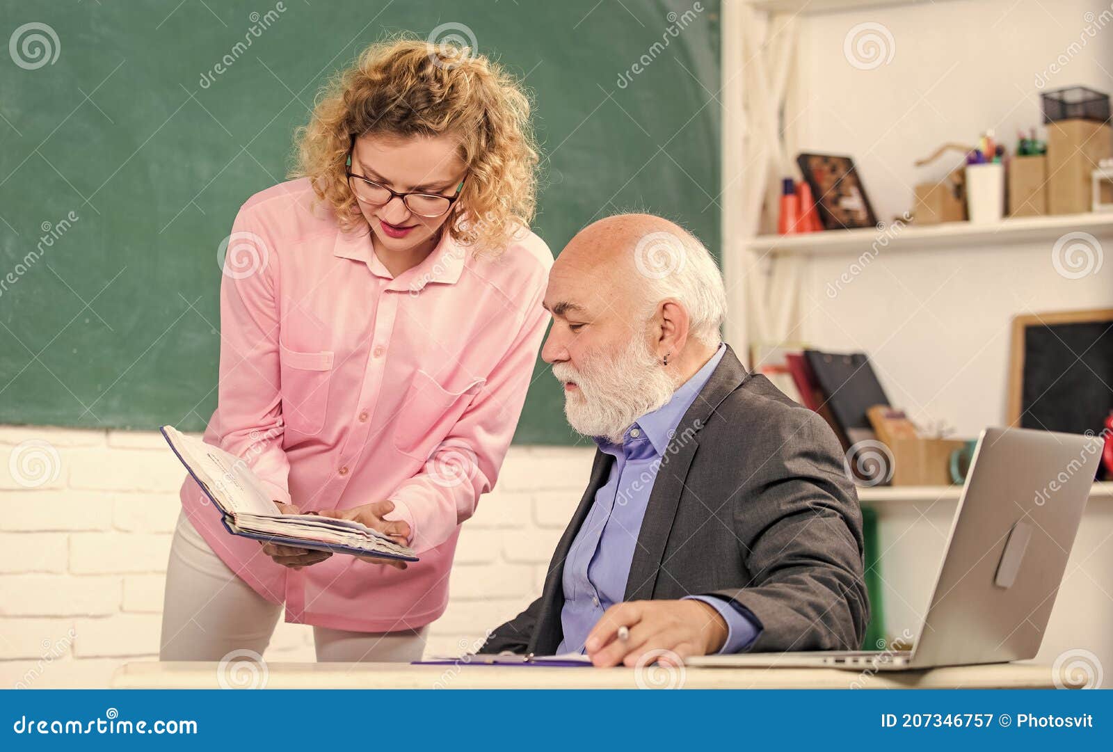 Help Me Please. Student Asking Teacher about Task. Educator and Pupil ...