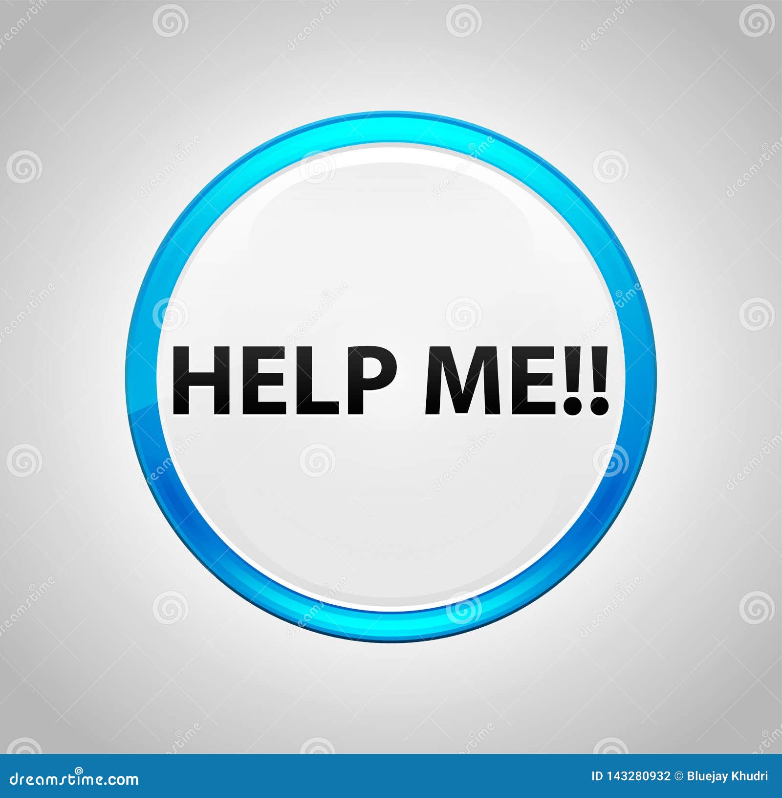 Help Me!! Round Blue Push Button Stock Illustration - Illustration of ...