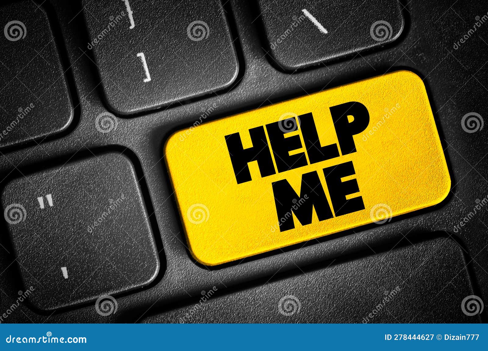 Help Me Text Button on Keyboard, Concept Background Stock Image - Image ...