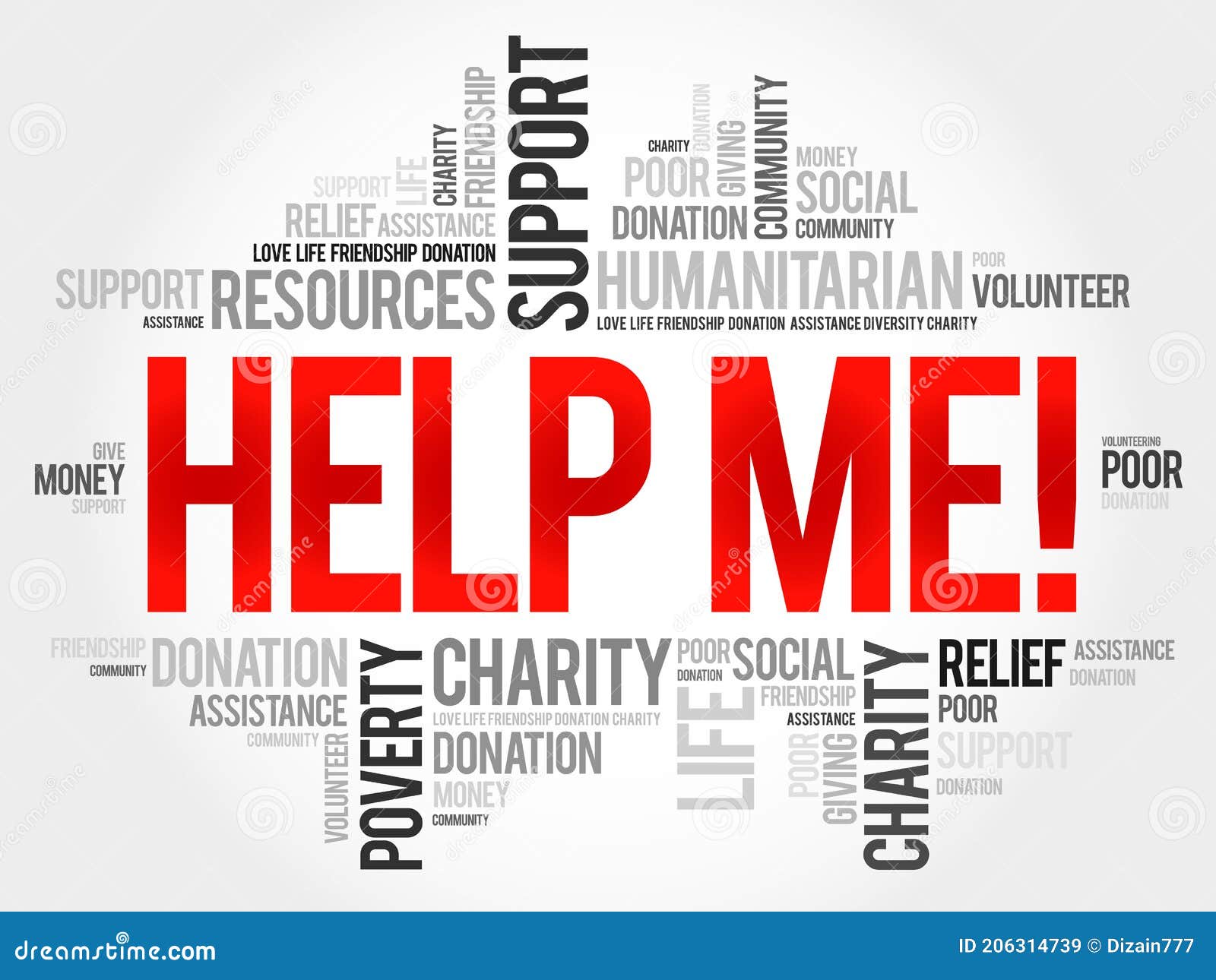 Help Me! word cloud stock illustration. Illustration of collage - 206314739