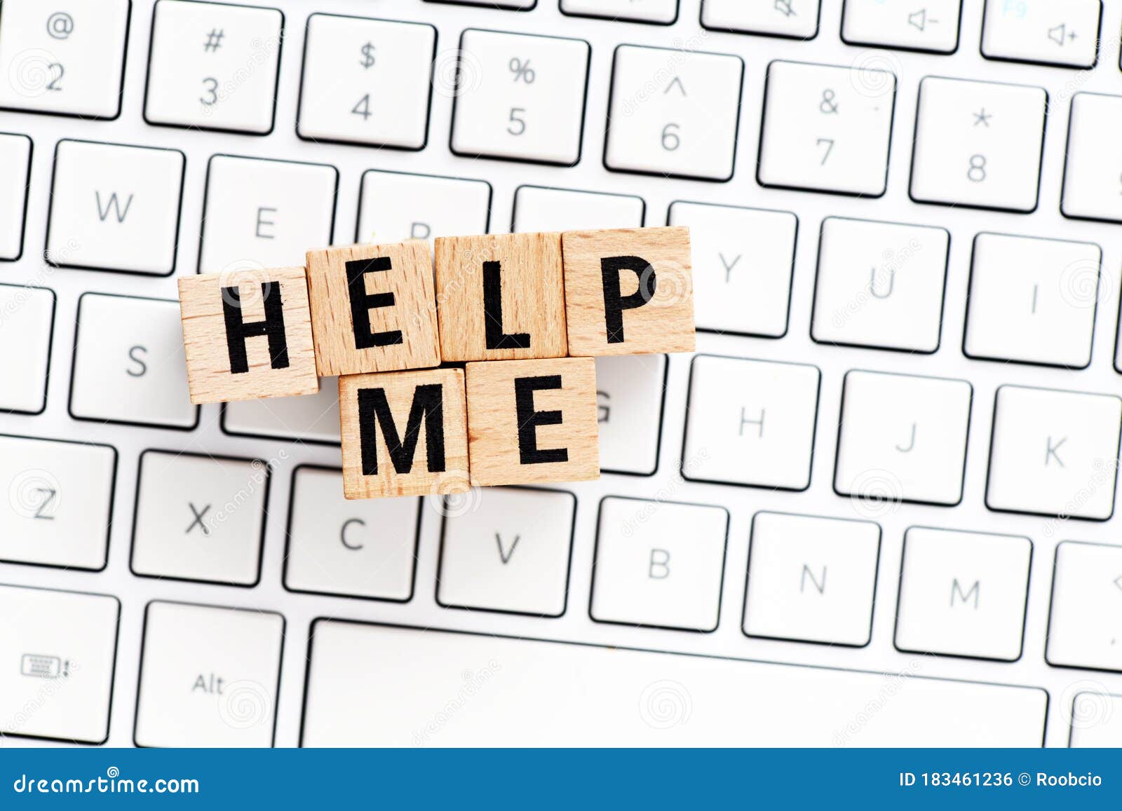 HELP ME. the Word HELP ME Made of Wooden Letters Located on a White ...