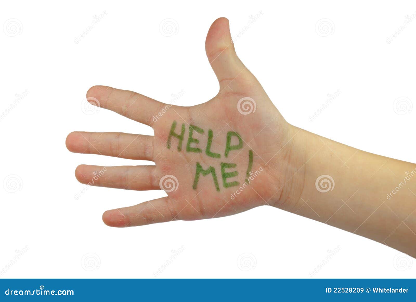 Help Me! Written on the Child S Hand Stock Image - Image of hand ...