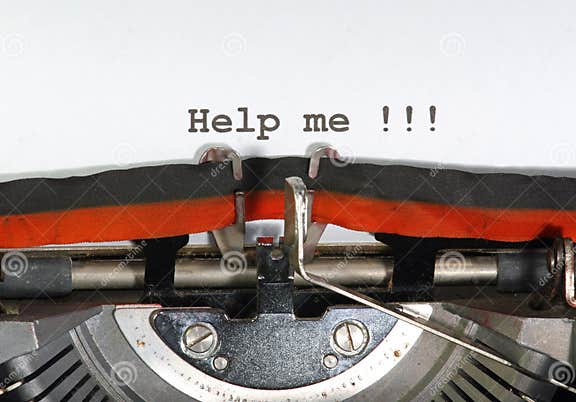 Help me written typewriter stock photo. Image of helpme - 45831682
