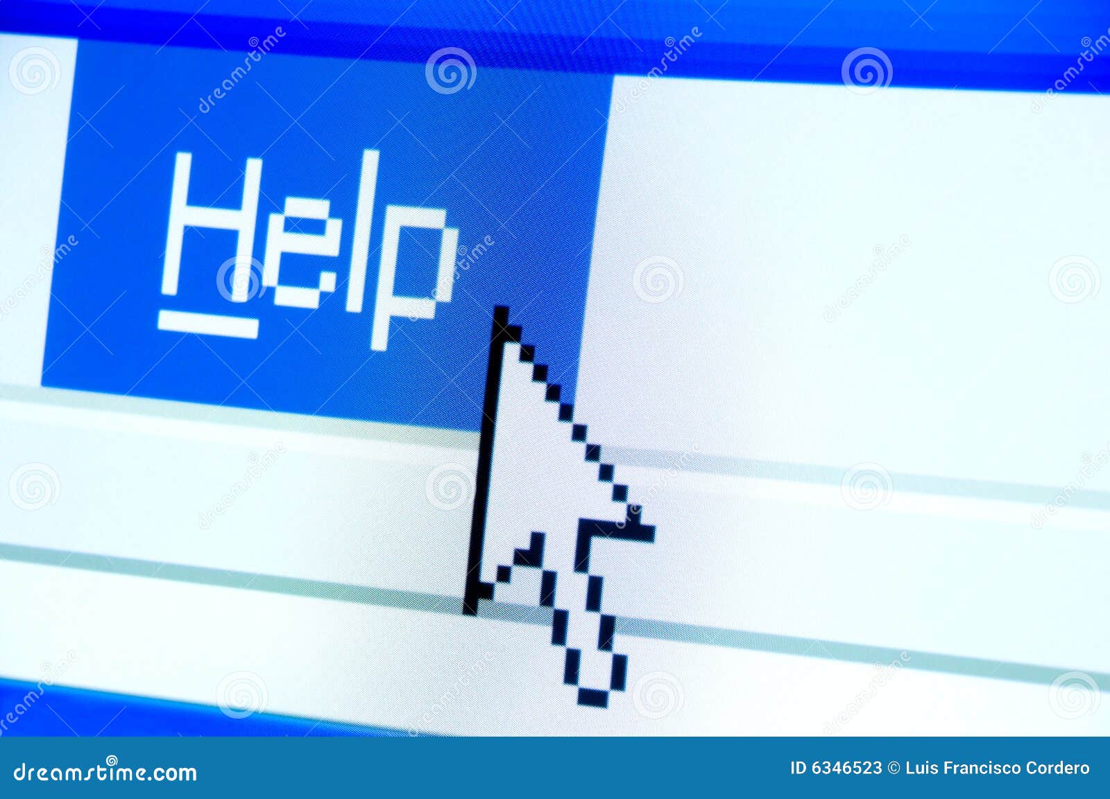 Help menu and cursor stock image. Image of communications - 6346523