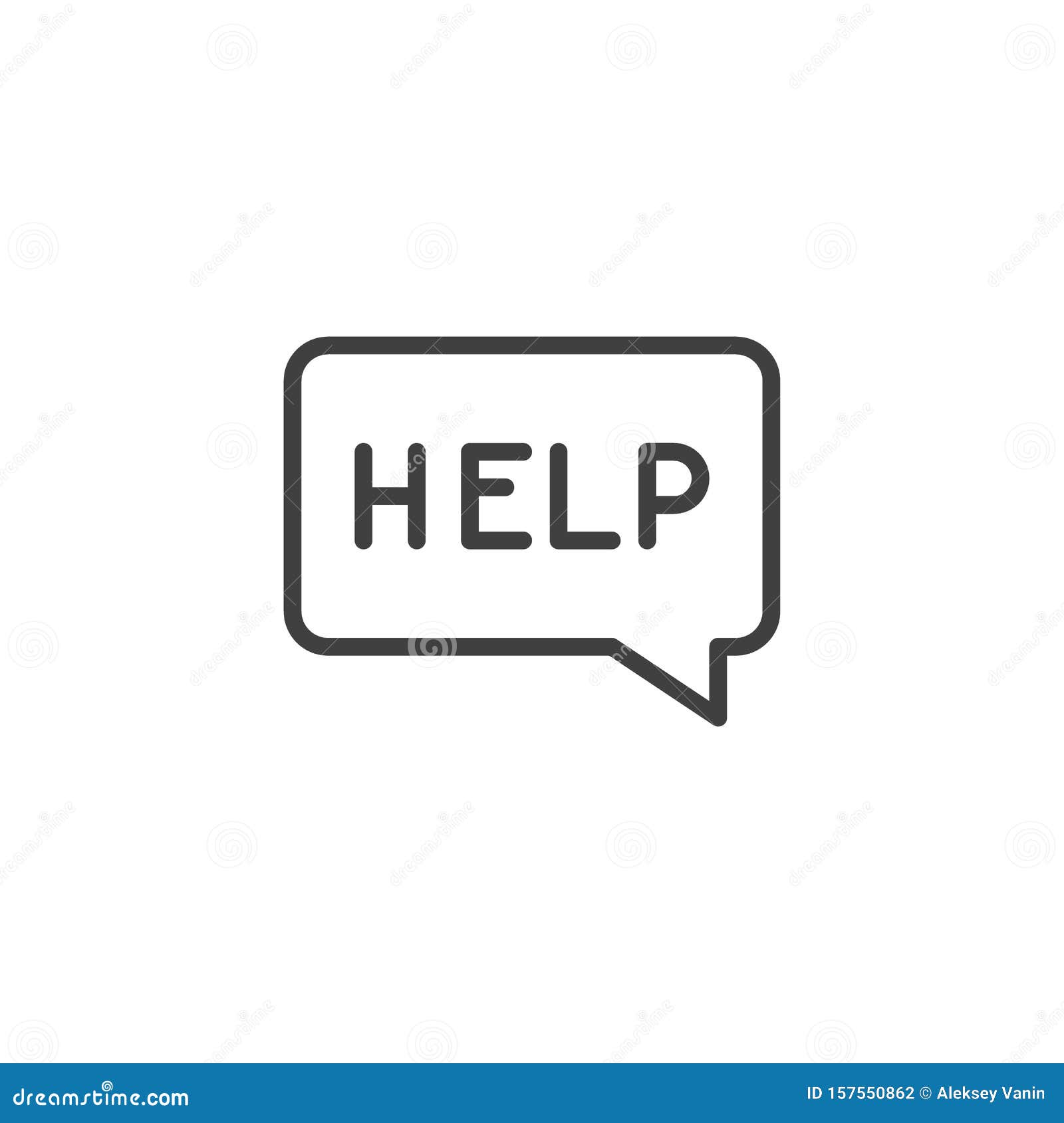 Help message line icon stock vector. Illustration of outline - 157550862