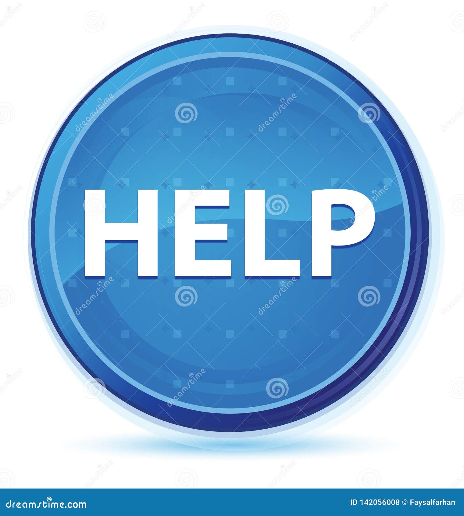 Help Midnight Blue Prime Round Button Stock Vector - Illustration of ...