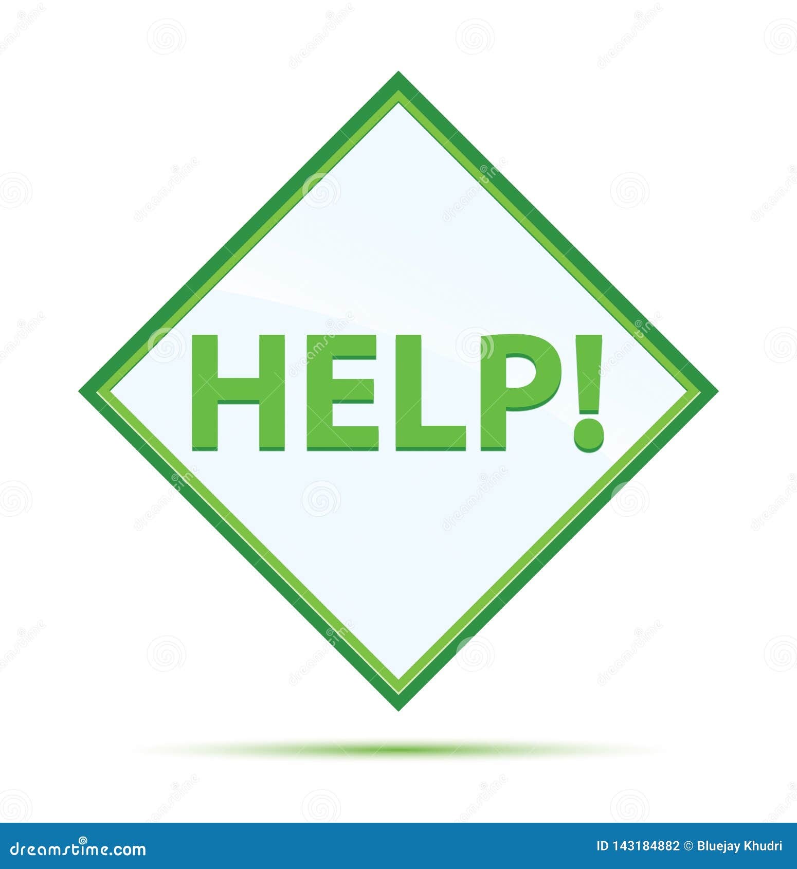 Help! Modern Abstract Green Diamond Button Stock Illustration ...