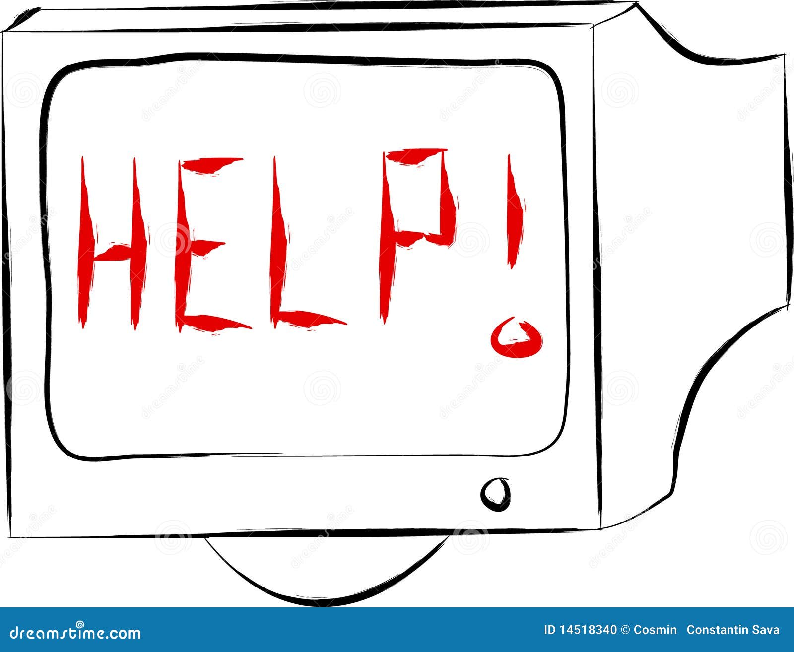 Help monitor illustration stock vector. Illustration of factor - 14518340
