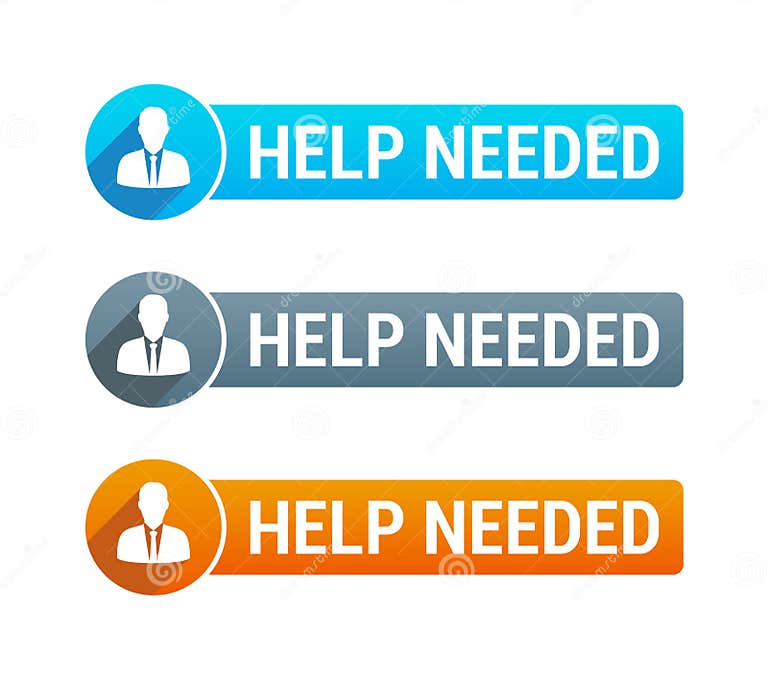 Help Needed Banner Vector stock vector. Illustration of communication ...