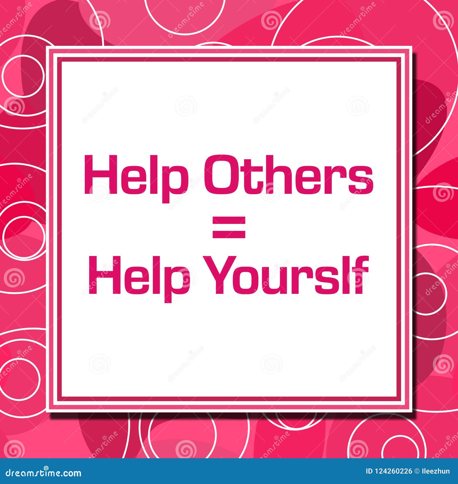 Help Others is Help Yourself Pink Rings Square Stock Illustration ...
