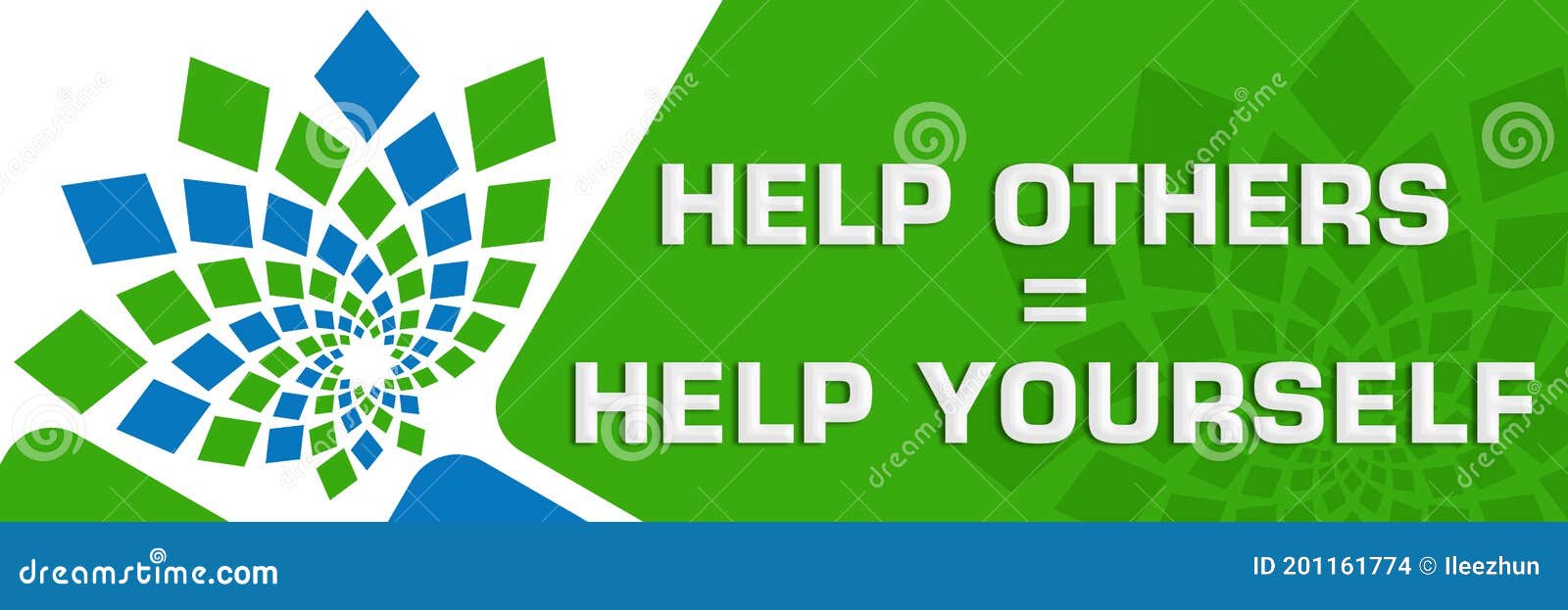 Help Others Help Yourself Green Blue Circular Rounded Squares Blue ...