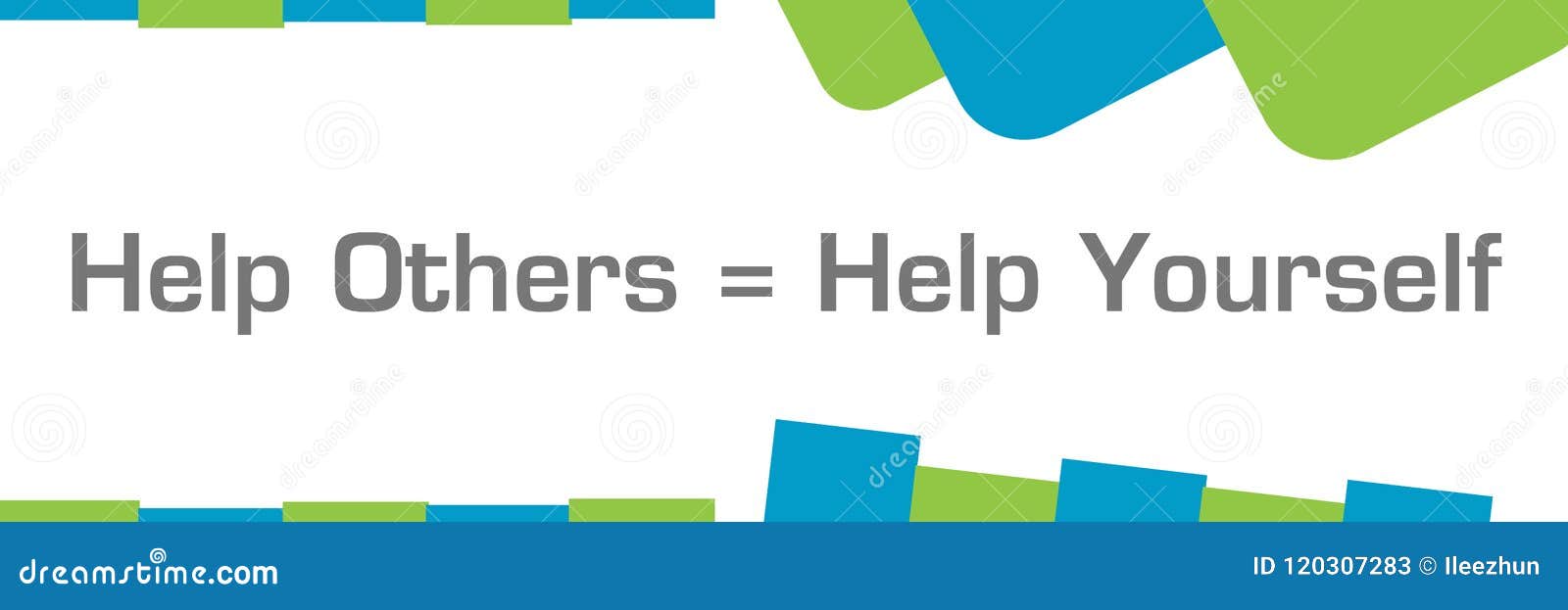 Help Others is Help Yourself Green Blue Shapes Horizontal Stock ...