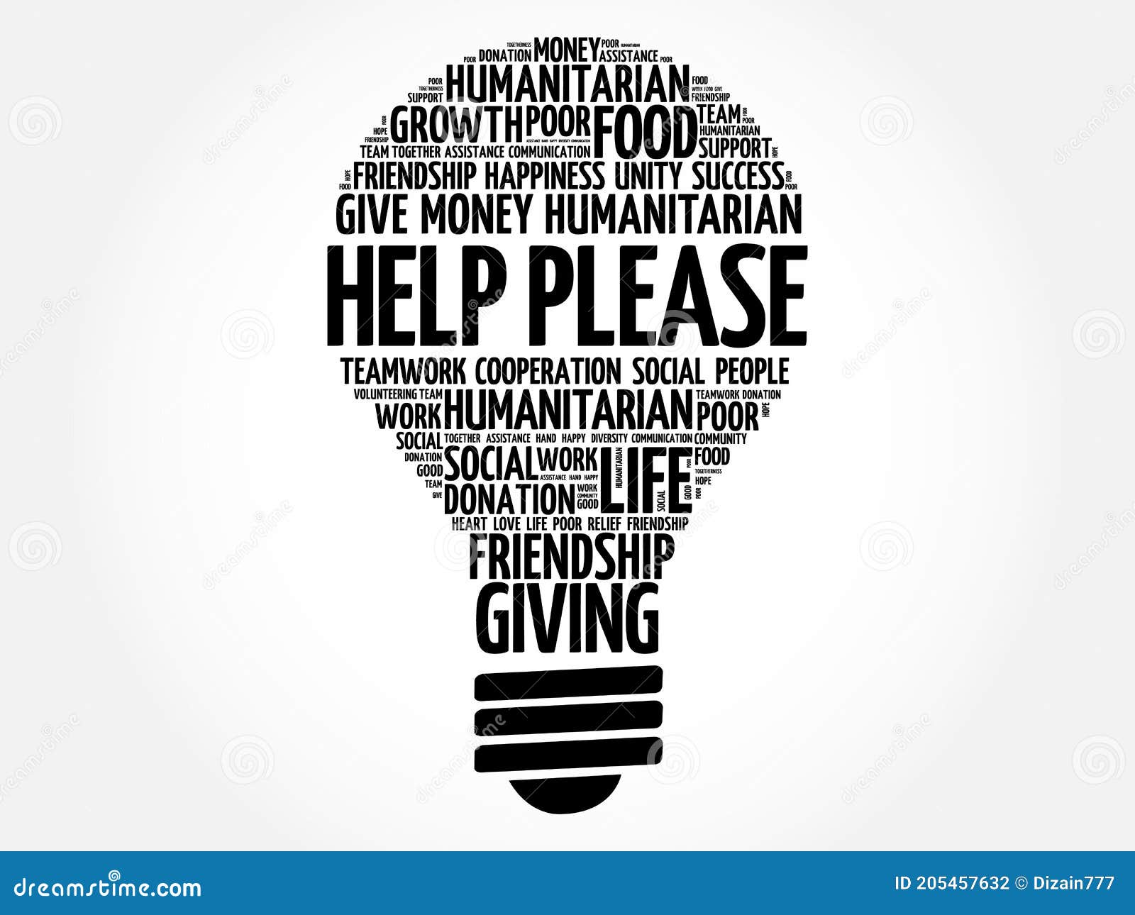 Help Please Bulb Word Cloud Stock Illustration - Illustration of ...