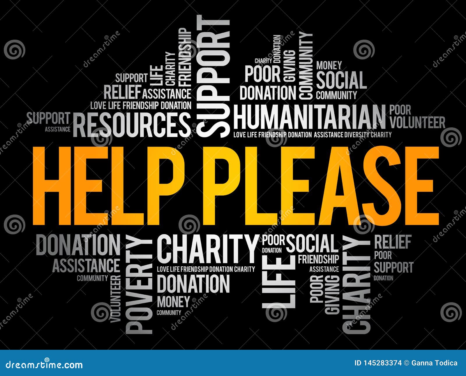 Help Please Word Cloud Collage Stock Illustration - Illustration of ...