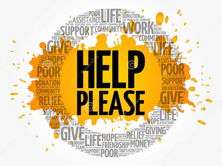 Help Please Word Cloud Collage Stock Illustration - Illustration of ...