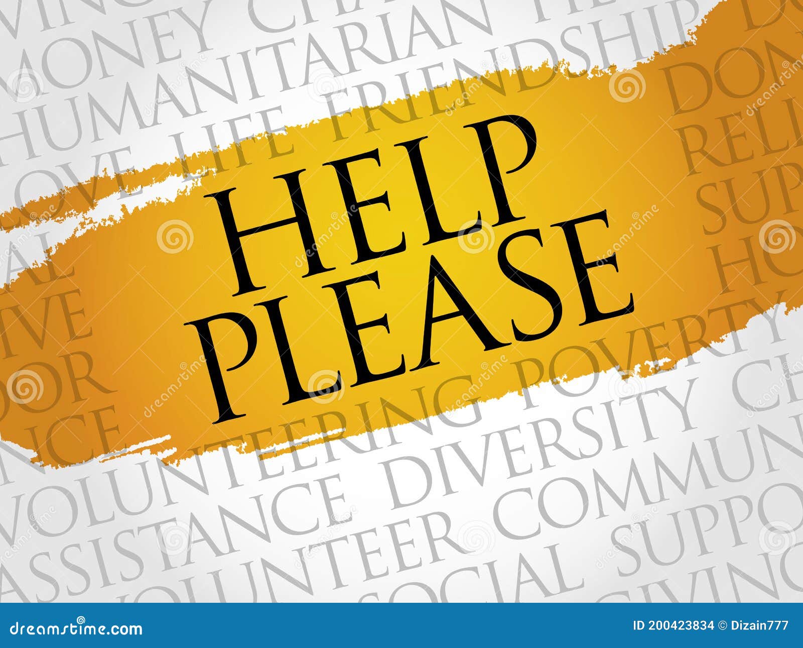 Help please word cloud stock illustration. Illustration of funding ...