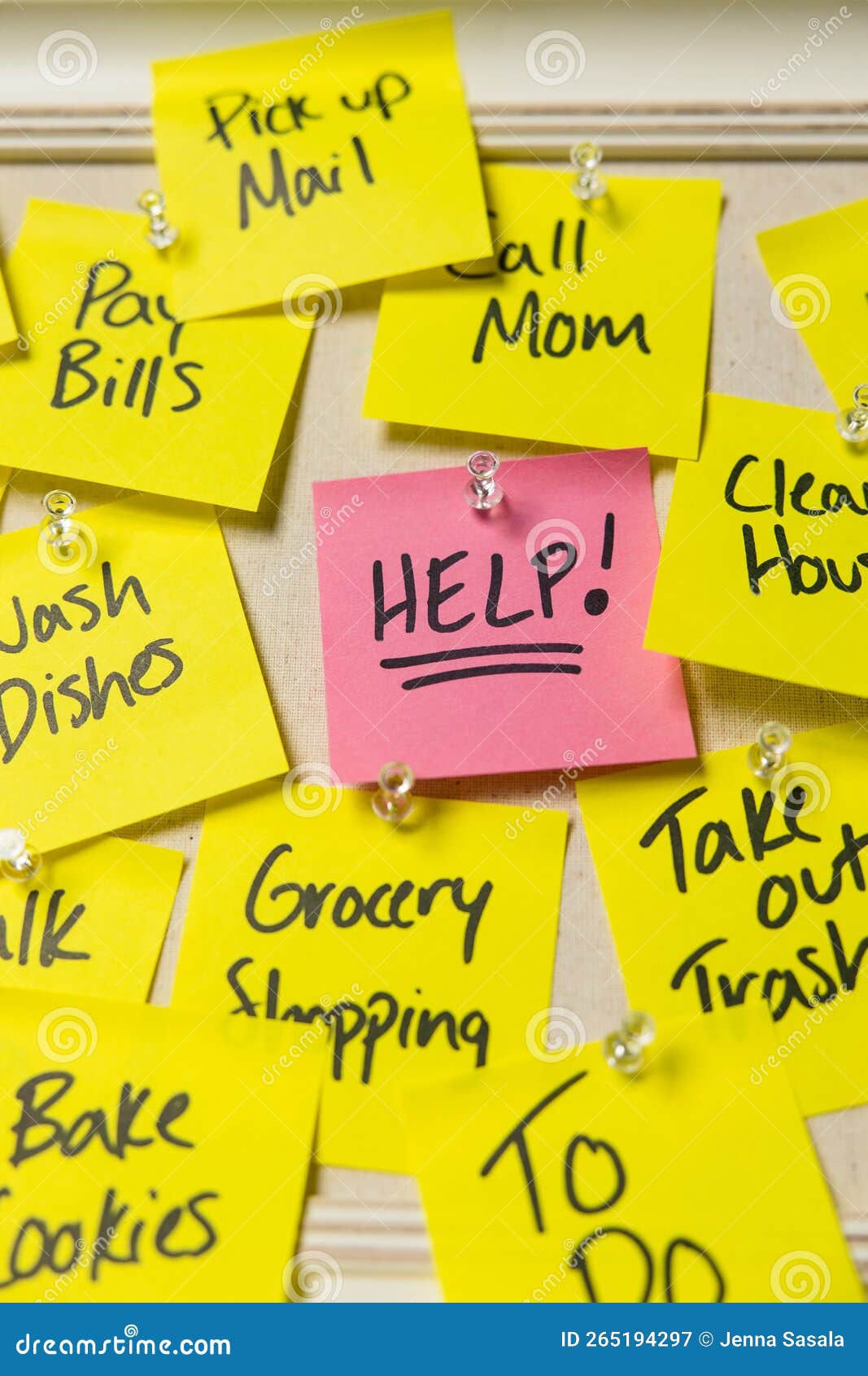 Help, Post it Notes, To Do List Sticky Notes, Overwhelmed Concept, Busy ...