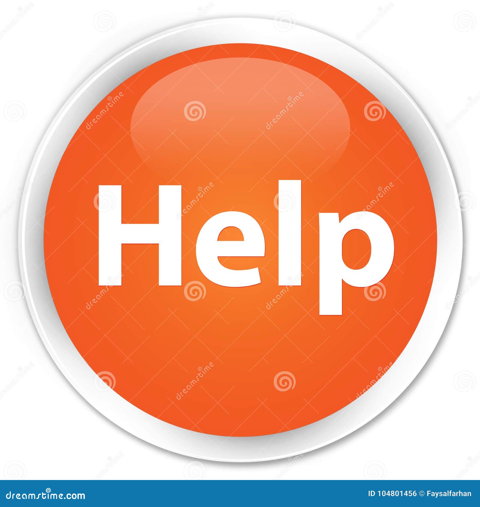 Help Premium Orange Round Button Stock Illustration - Illustration of ...