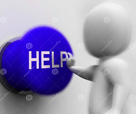 Help Pressed Shows Support Assistance and Aid Stock Illustration ...