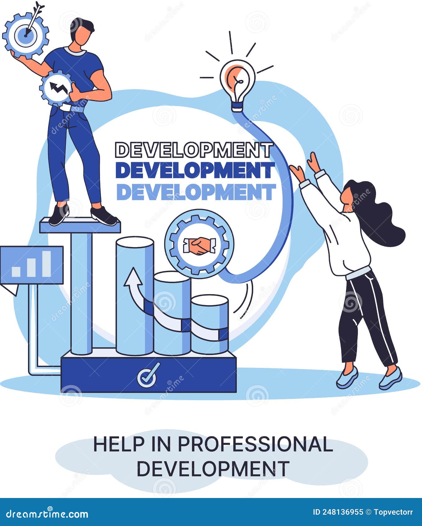 Help in Professional Development Metaphor. Qualified Employee Training ...