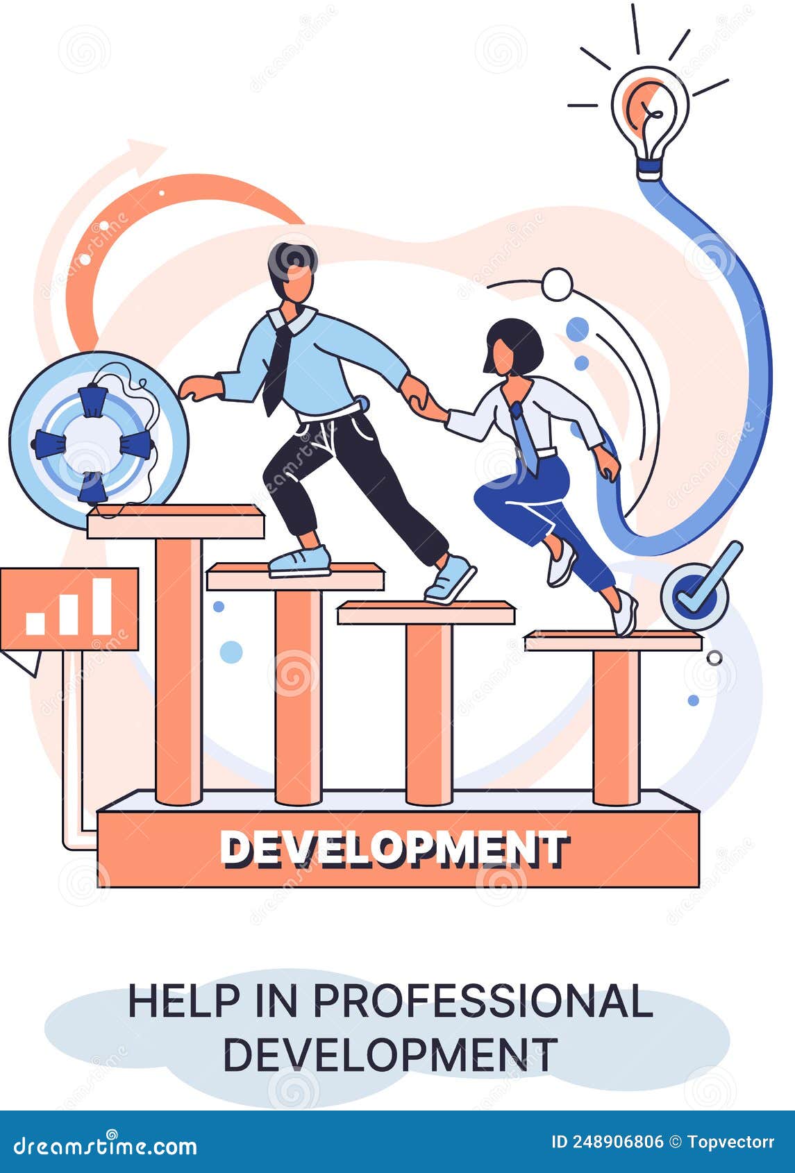 Help in Professional Development Metaphor. Qualified Employee Training ...