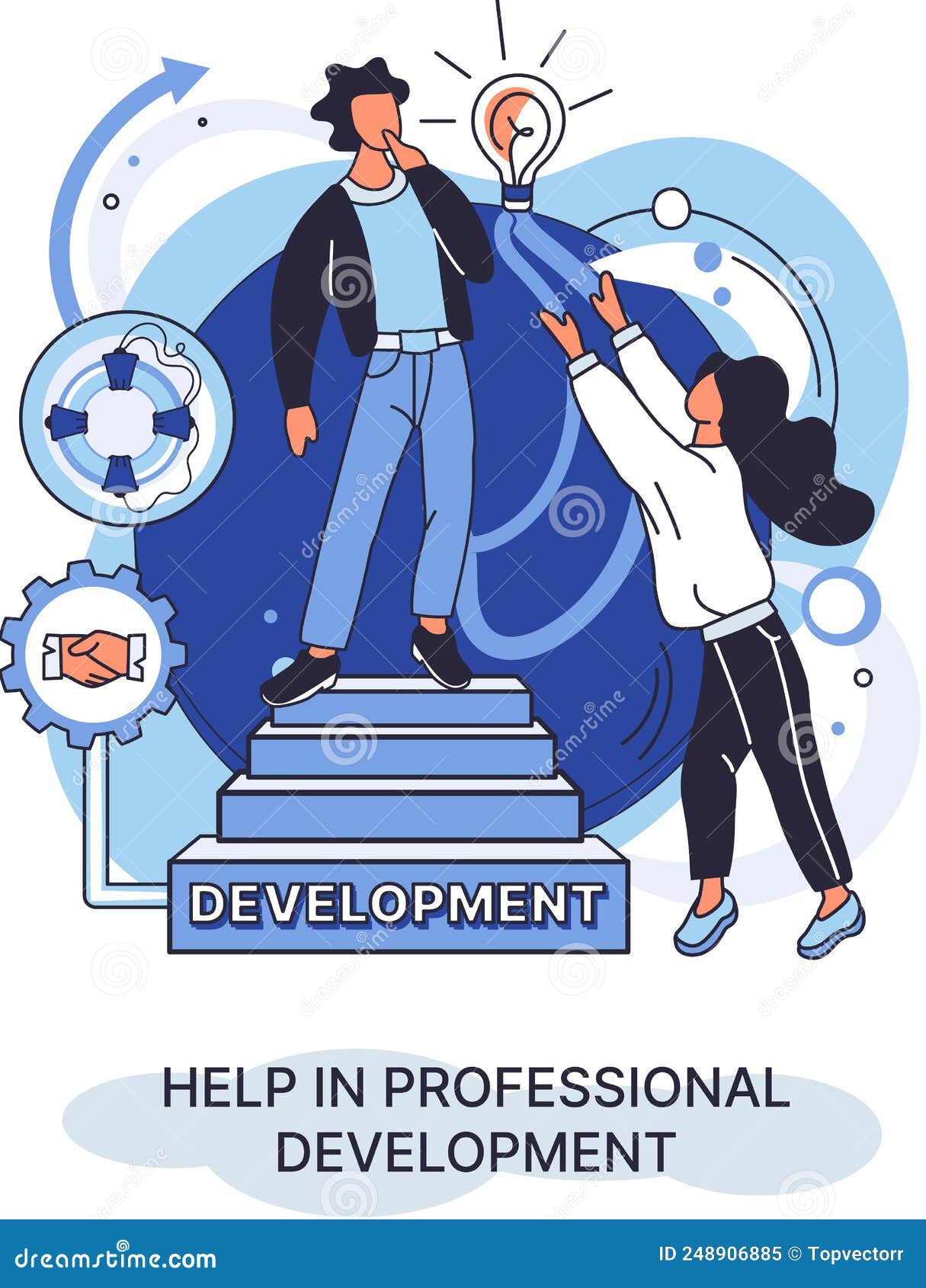 Help in Professional Development Metaphor. Qualified Employee Training Program. Human Resource ...