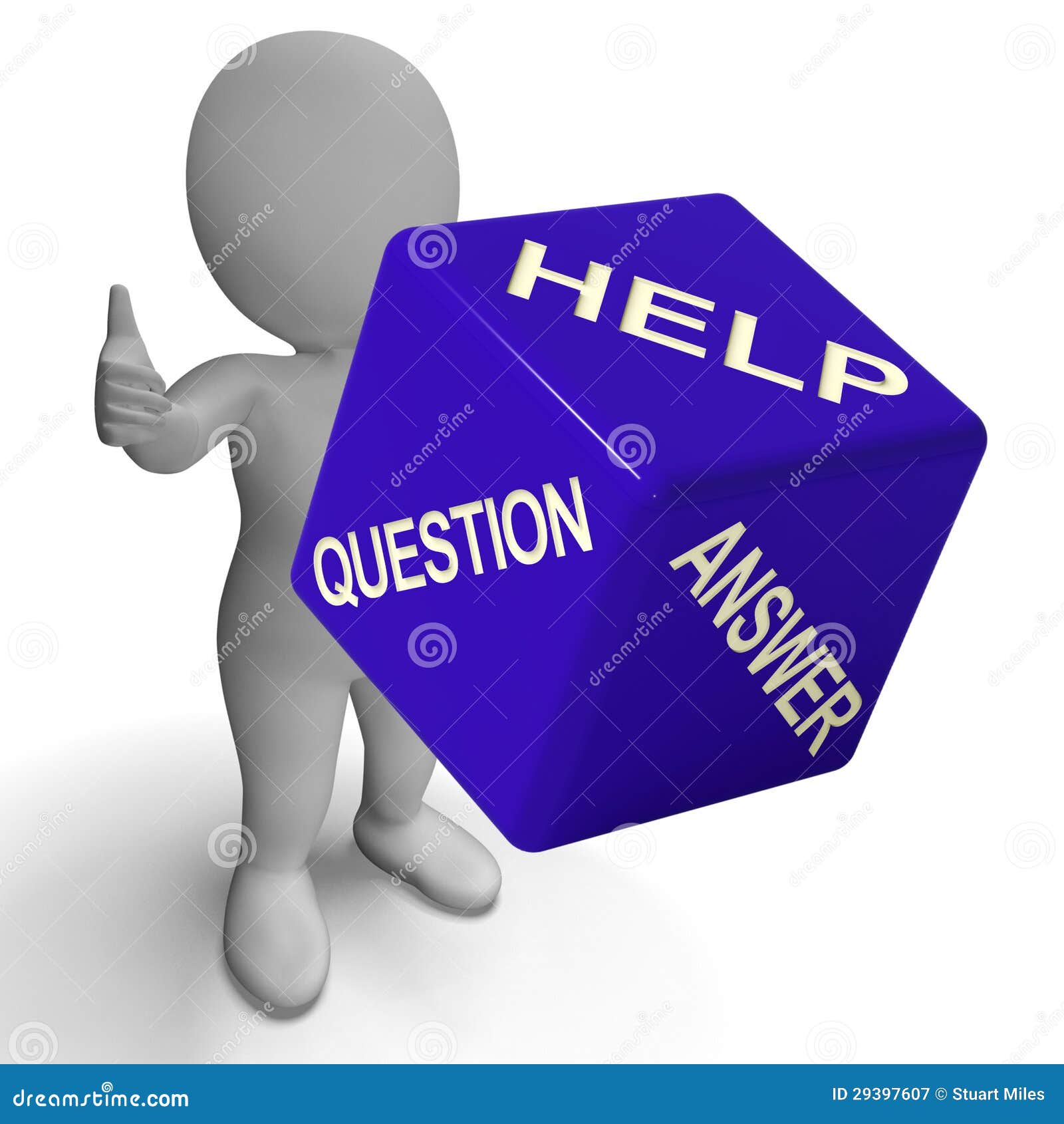 Help Question Answer Dice Showing Knowledge and Assistance Stock ...