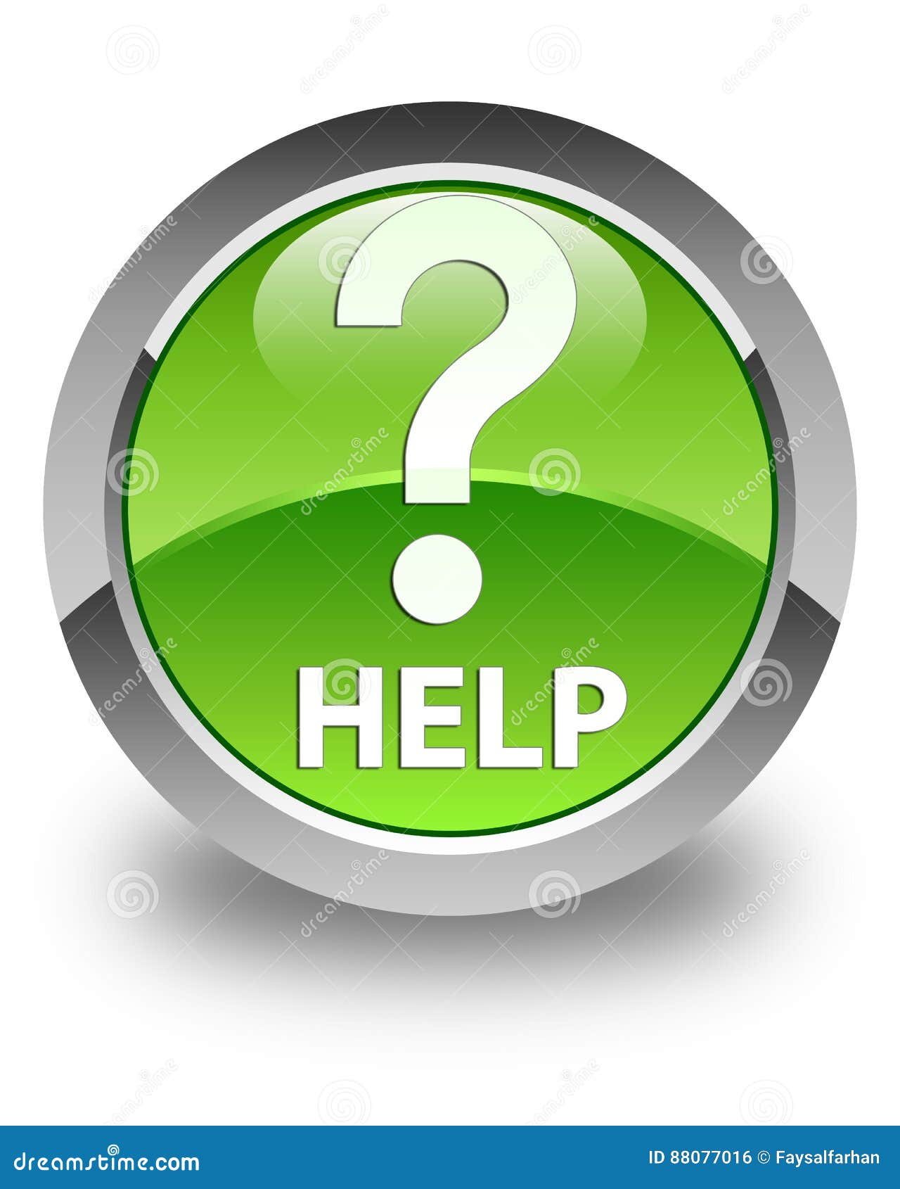 Help (question Icon) Glossy Green Round Button Stock Illustration ...