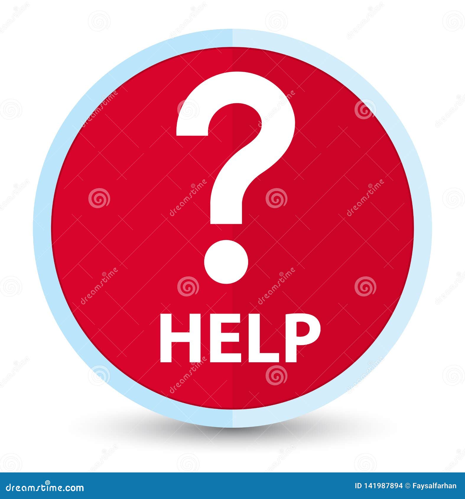 Help (question Icon) Flat Prime Red Round Button Stock Vector ...