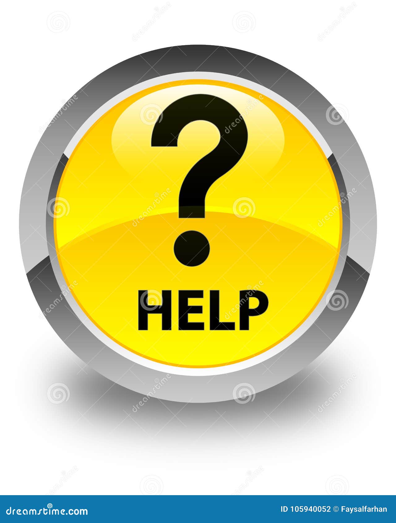 Help (question Icon) Glossy Yellow Round Button Stock Illustration ...